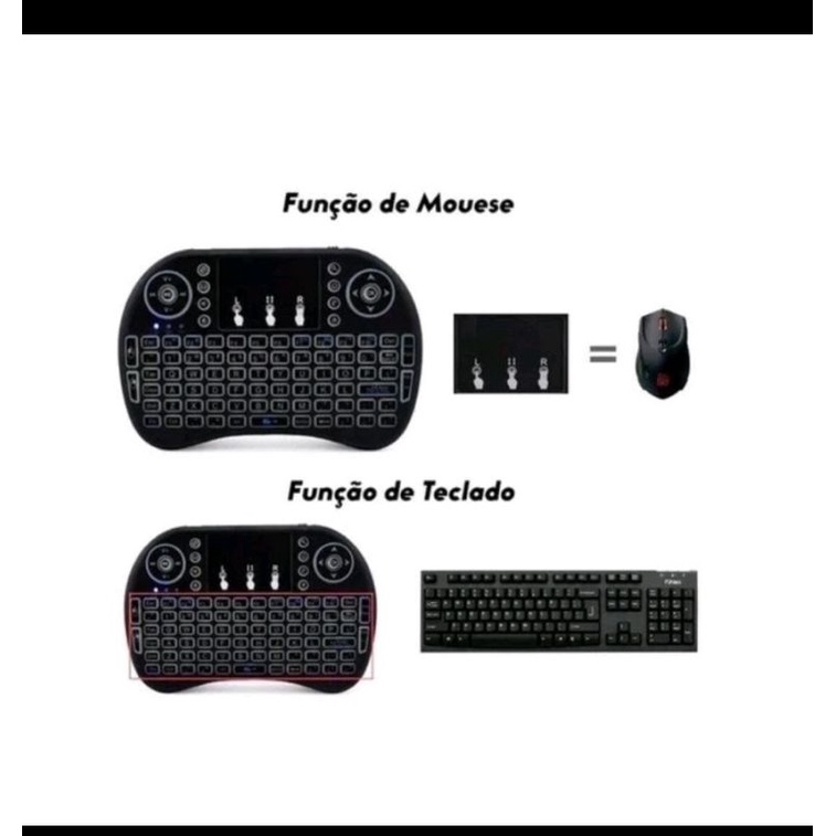 mini teclado Controle Tv box teclado tv box c/Led | Shopee Brasil