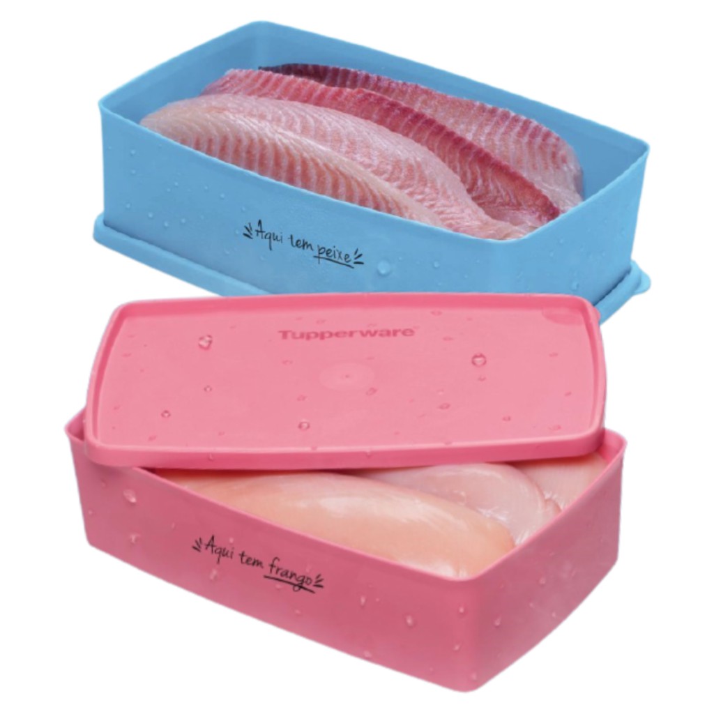 Tupperware Kit Caixa Ideal Peixe + Frango - Para conservar no Freezer ...