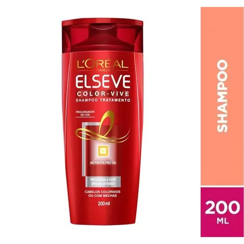 Shampoo Elseve Color-Vive Loreal Paris 200ml Prolongador de Cor Cabelos ...