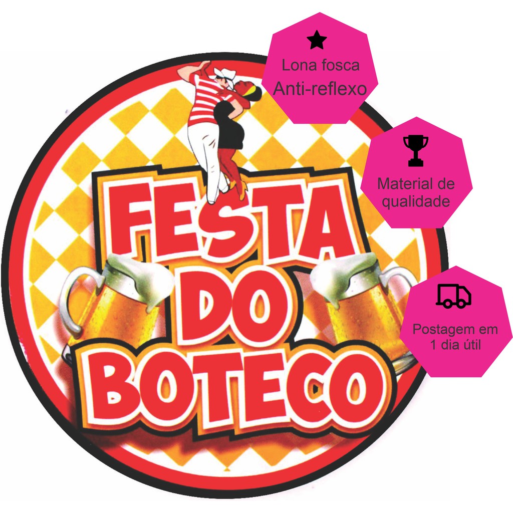 PAINEL EM LONA REDONDO BOTECO 1,50mt DECORAÇÃO FESTA BANNER (REF.10 ...