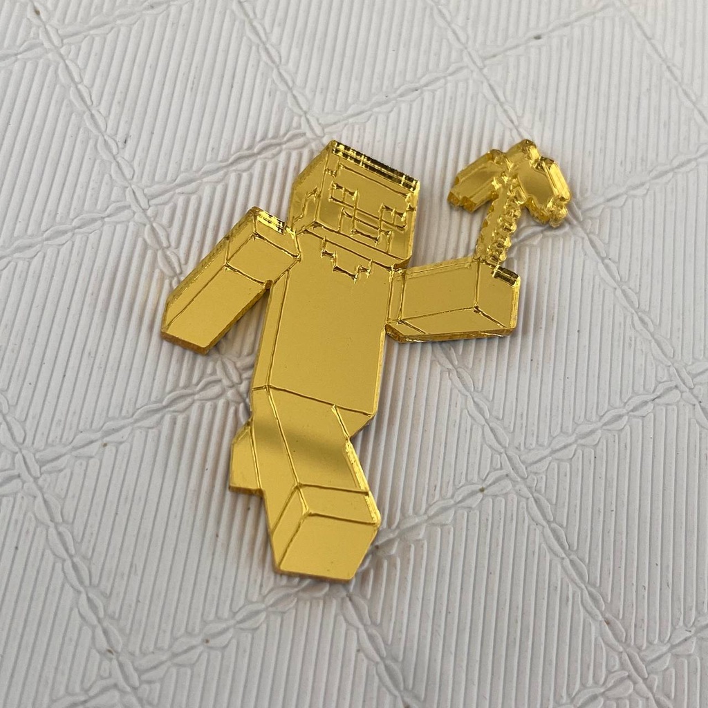 Aplique espelhado 4cm Steve Minecraft | Shopee Brasil