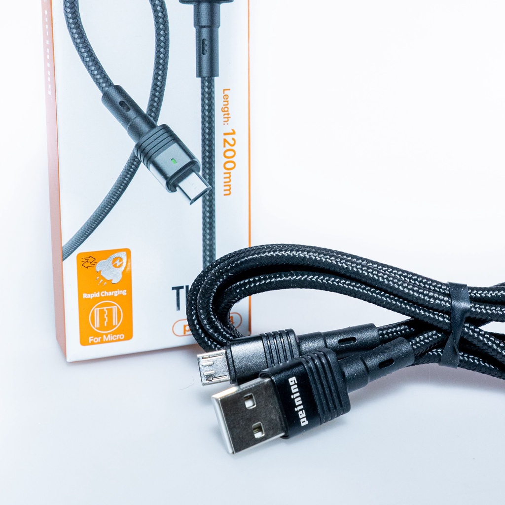 cabo micro usb v8 1,20m nylon tecido saida 5A PEI:J04 carregamento ...