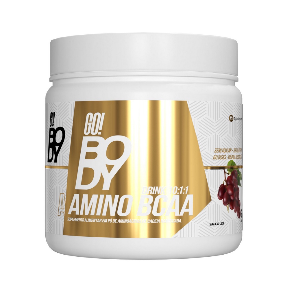 Amino BCAA 10:1:1 Drink 250g Go Body Sabor Uva Aminoácido Super Pump ...