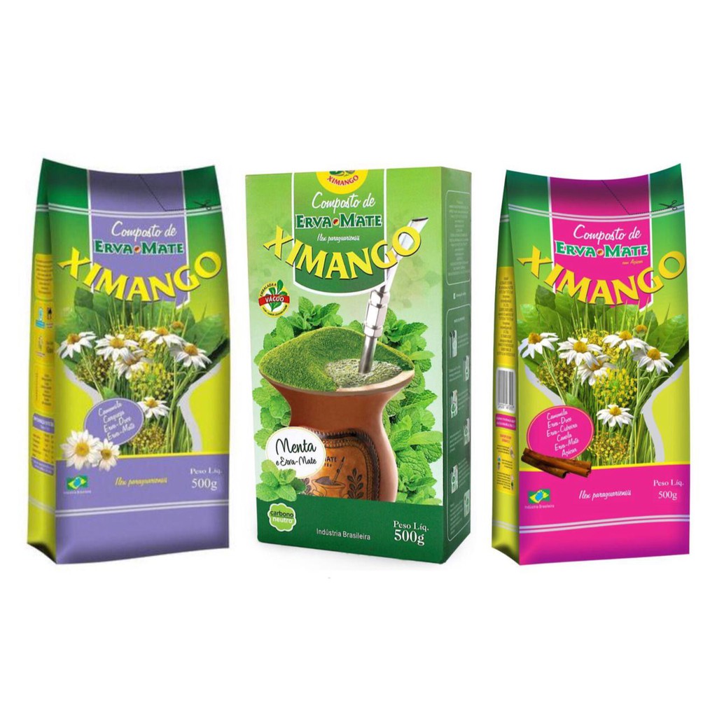 Kit Compostos de Erva Ximango - Camomila, Menta e Canela 500 G cada ...