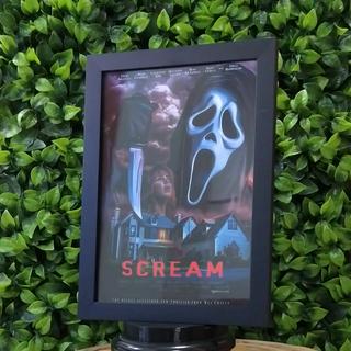 Quadro decorativo com moldura e vidro Pânico Ghostface pôster filme ...