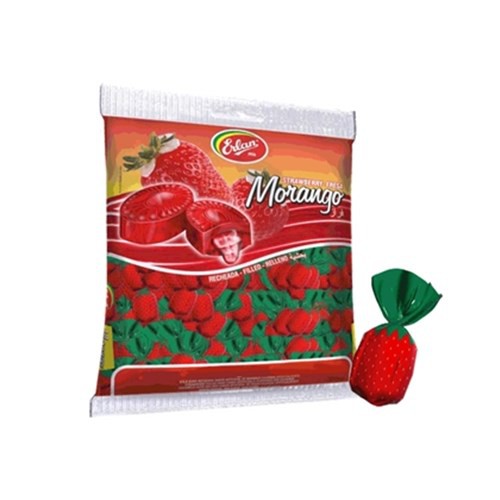 kit com 12 Bala recheada de morango Erlan | Shopee Brasil