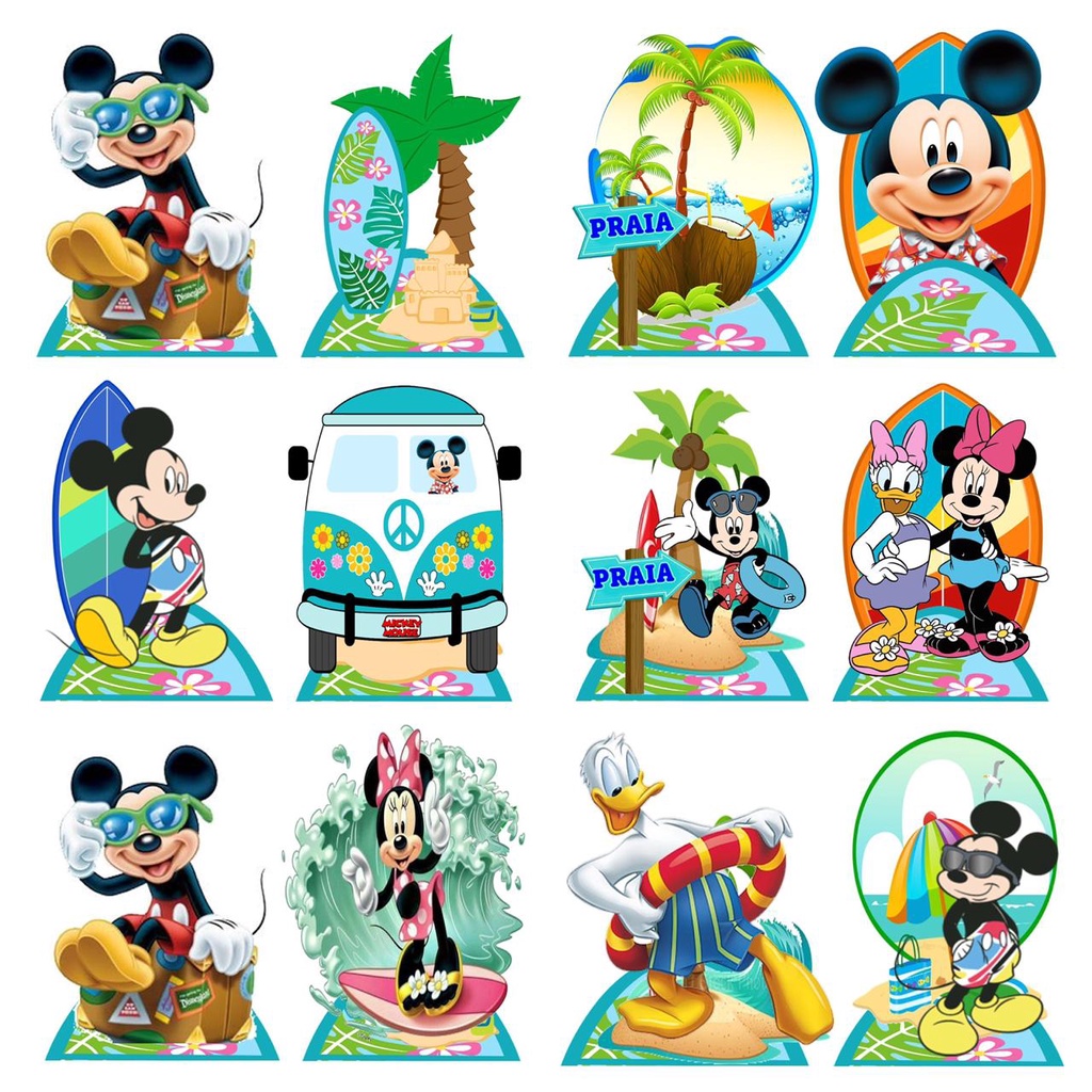 Turma do mickey na Praia - 10 Displays de Festa de 20cm | Shopee Brasil