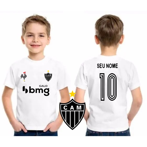 Camiseta Personalizada Com Nome Time Atletico Mineiro Galo | Shopee Brasil