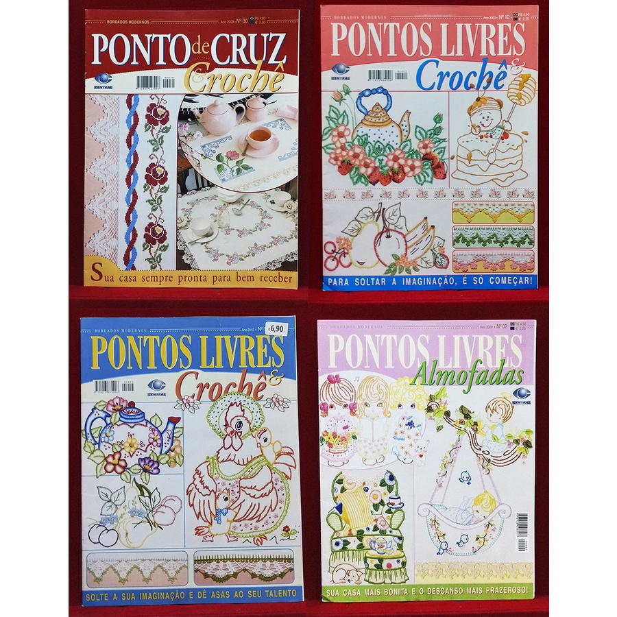 Ponto Livres Ponto Cruz E Crochê 4 Revistas | Shopee Brasil