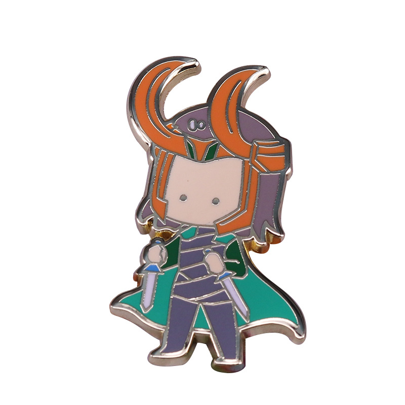 Bonito Desenho Animado Loki Pino De Esmalte Thor Chibi Crachá De Broche ...
