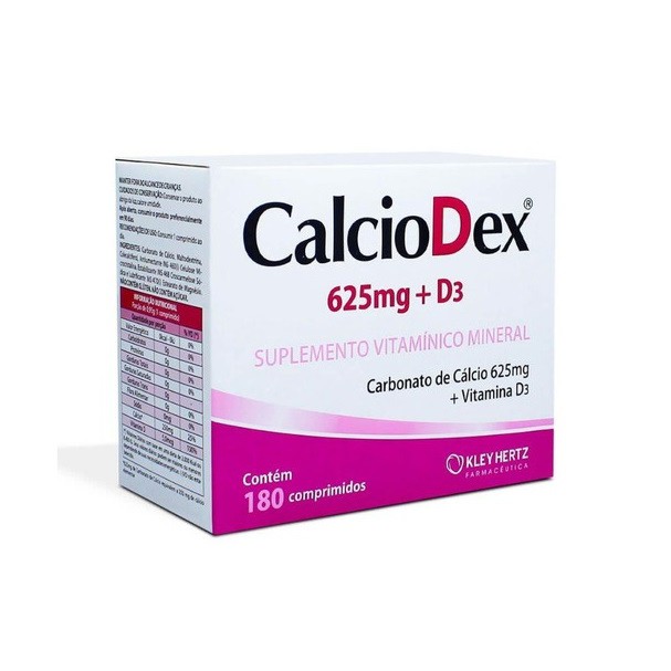 Suplemento Vitaminico Mineral Calciodex Cálcio 625mg + Vitamina D3 Com ...