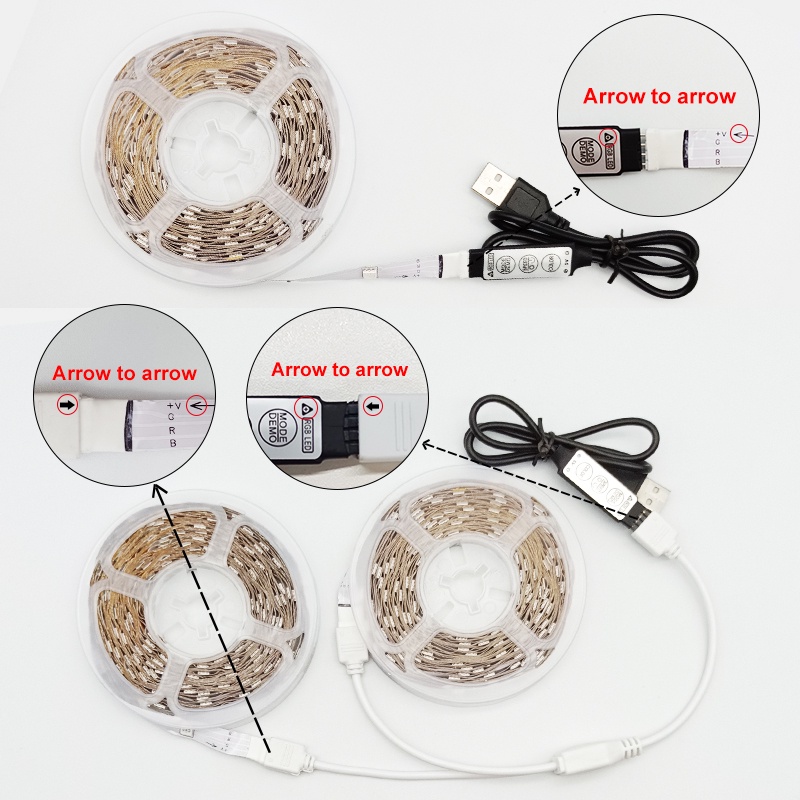 1M 2M 3M 5M 10M 5V USB Bluetooth Luzes Led Tiras 5050 Fita Flexível Backlight Aplicativo De ...