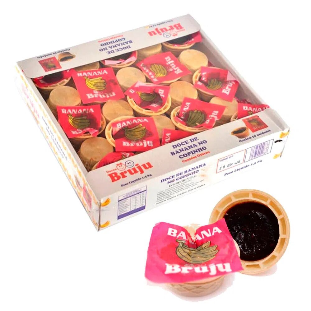Doce de Banana no Copinho Bruju 40 Doces 1,1kg | Shopee Brasil