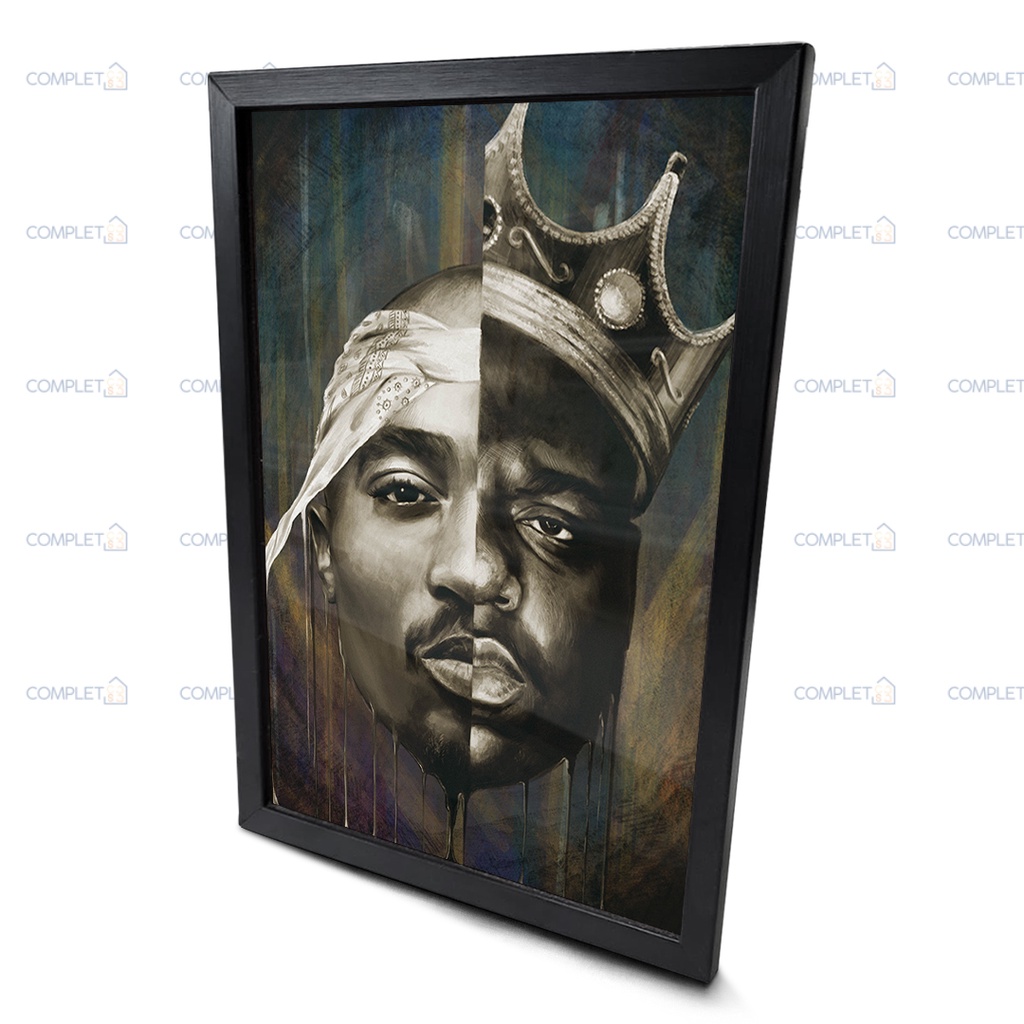 Quadro Tupac e Notorious Big Moldura e Vidro | Shopee Brasil