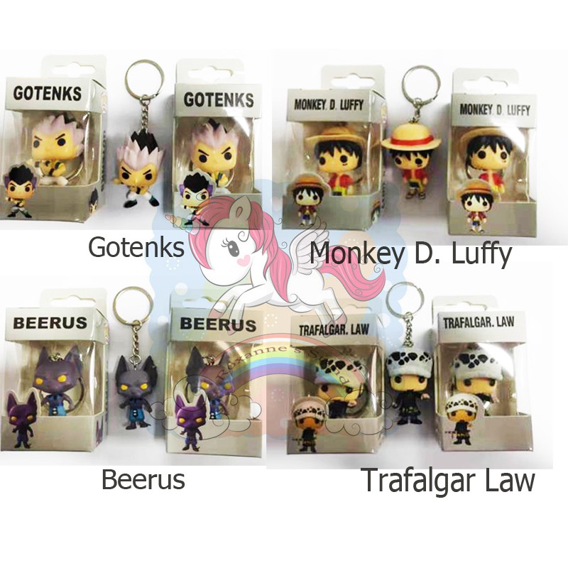 Funko POP Chaveiro Mix KWS-Beerus Gotenks Macaco Trafalgar | Shopee Brasil