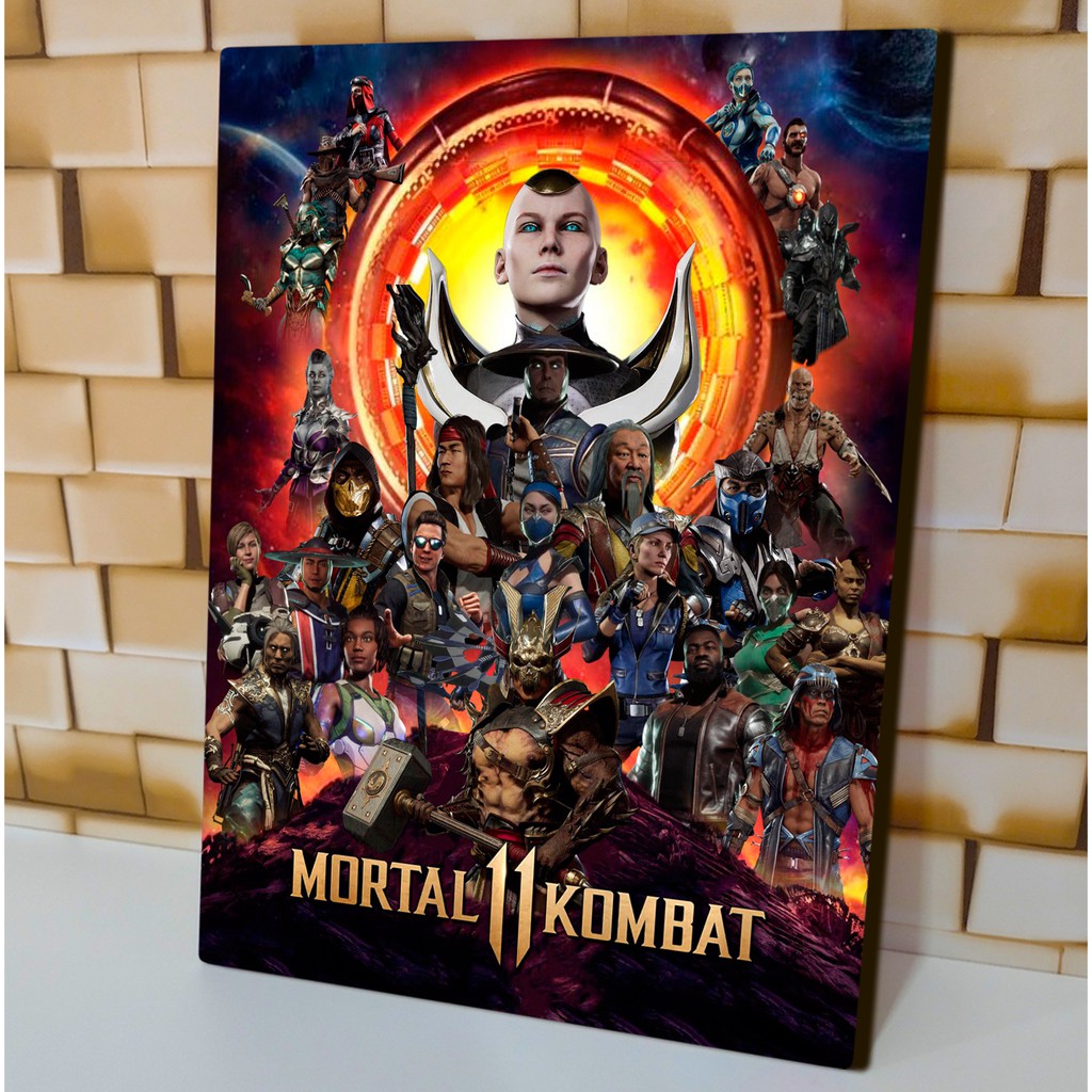 Placa Decorativa Mortal Kombat 11 Poster MDF Grosso 28x20 Impressão à ...