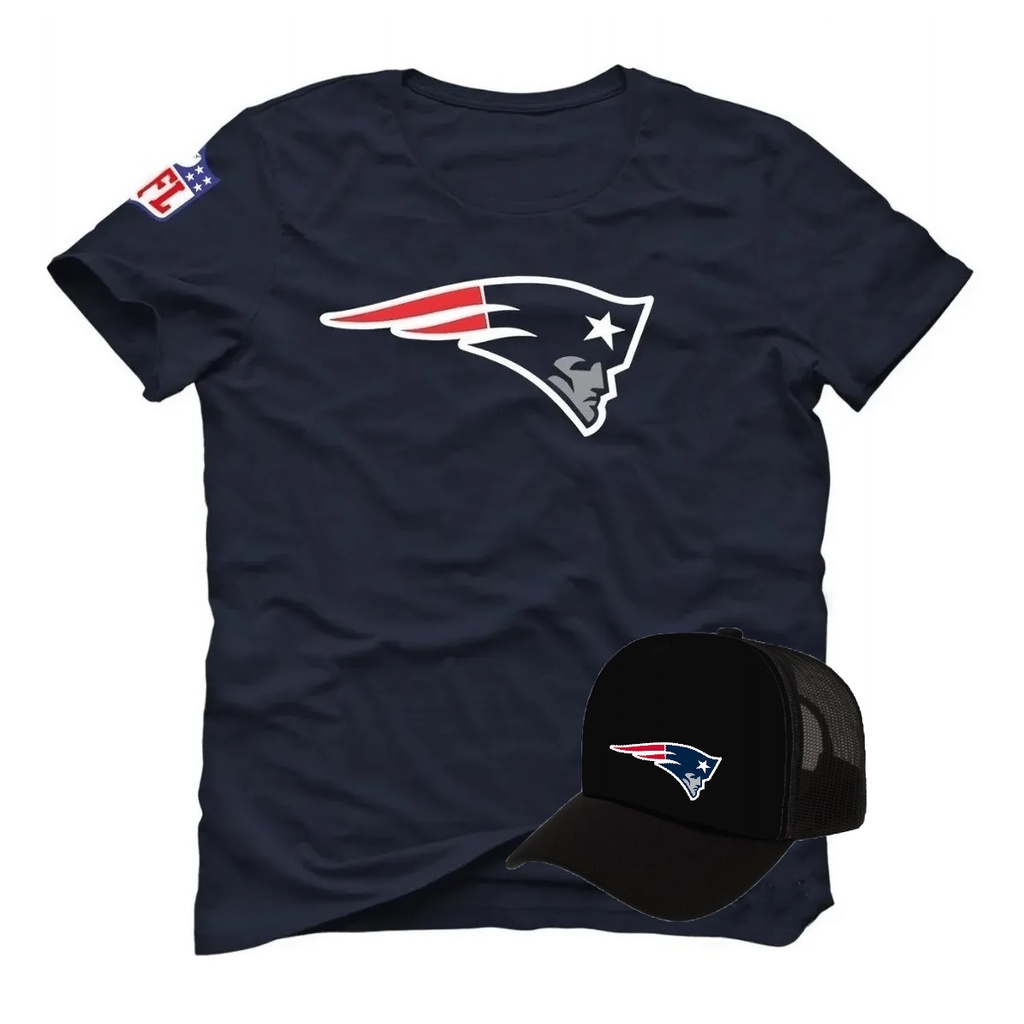 Kit Camiseta e Boné Nfl New England Patriots - Escorrega o Preço