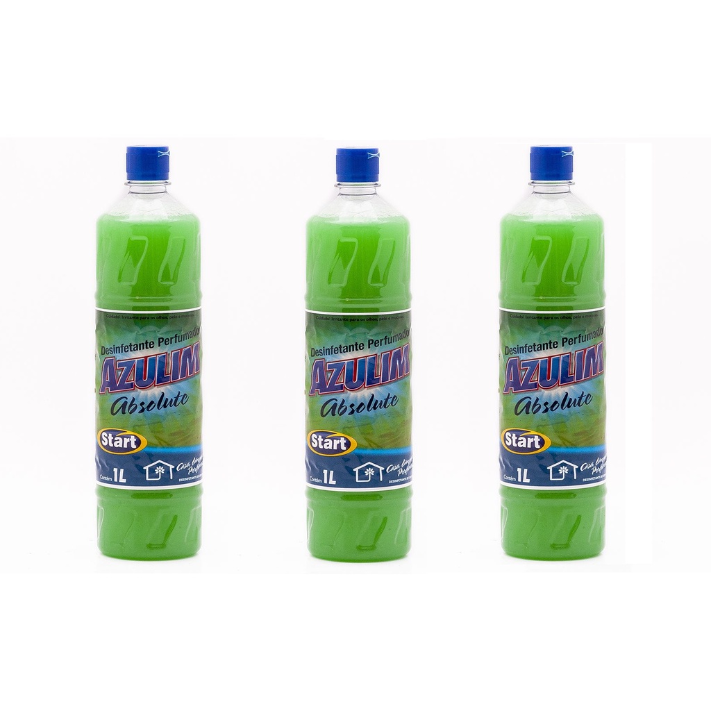 Kit 3 Desinfetante Fragrância Absolute Azulim Limpeza Banheiro Start ...