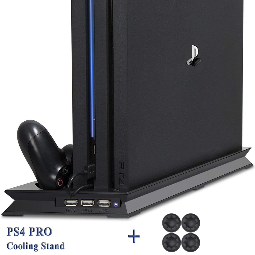 PS4 Pro Console Suporte Vertical 2 Carregador De 2 Ventilador De Resfriamento Para Sony Playstation 4 Cooler PS 4 Acessorio