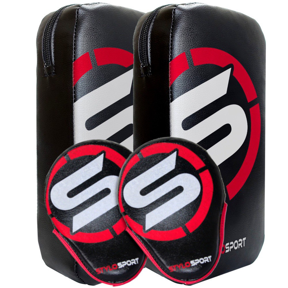 Par Kit Aparador De Chute + Manopla de Soco Academia Treino Muay Thai ...
