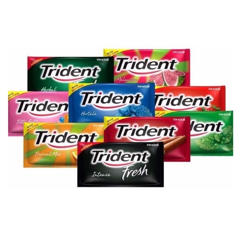 Chiclete Trident Morango Canela Tutti Frutti Menta Hortelã 8g | Shopee ...