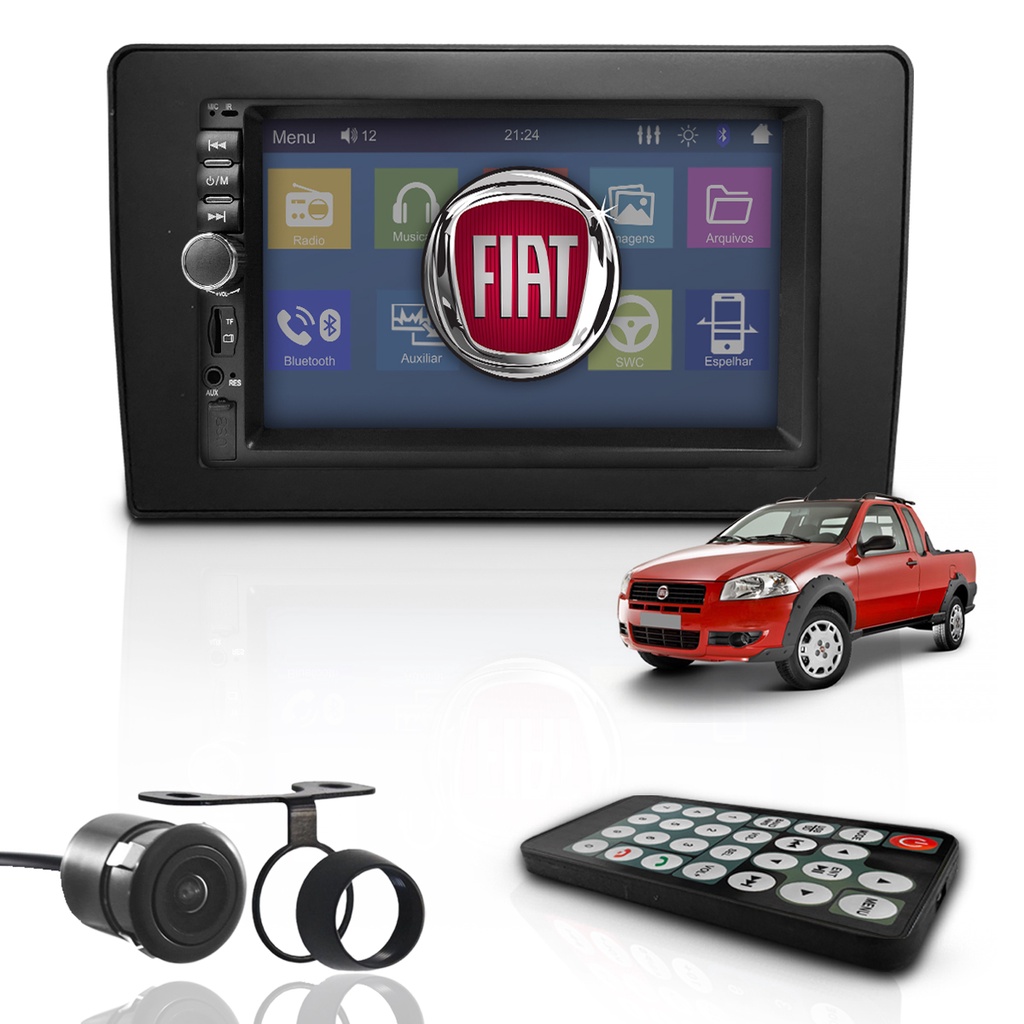 Kit Central Multimídia Universal Mp5 2 Din Bt Espelha Strada | Shopee Brasil