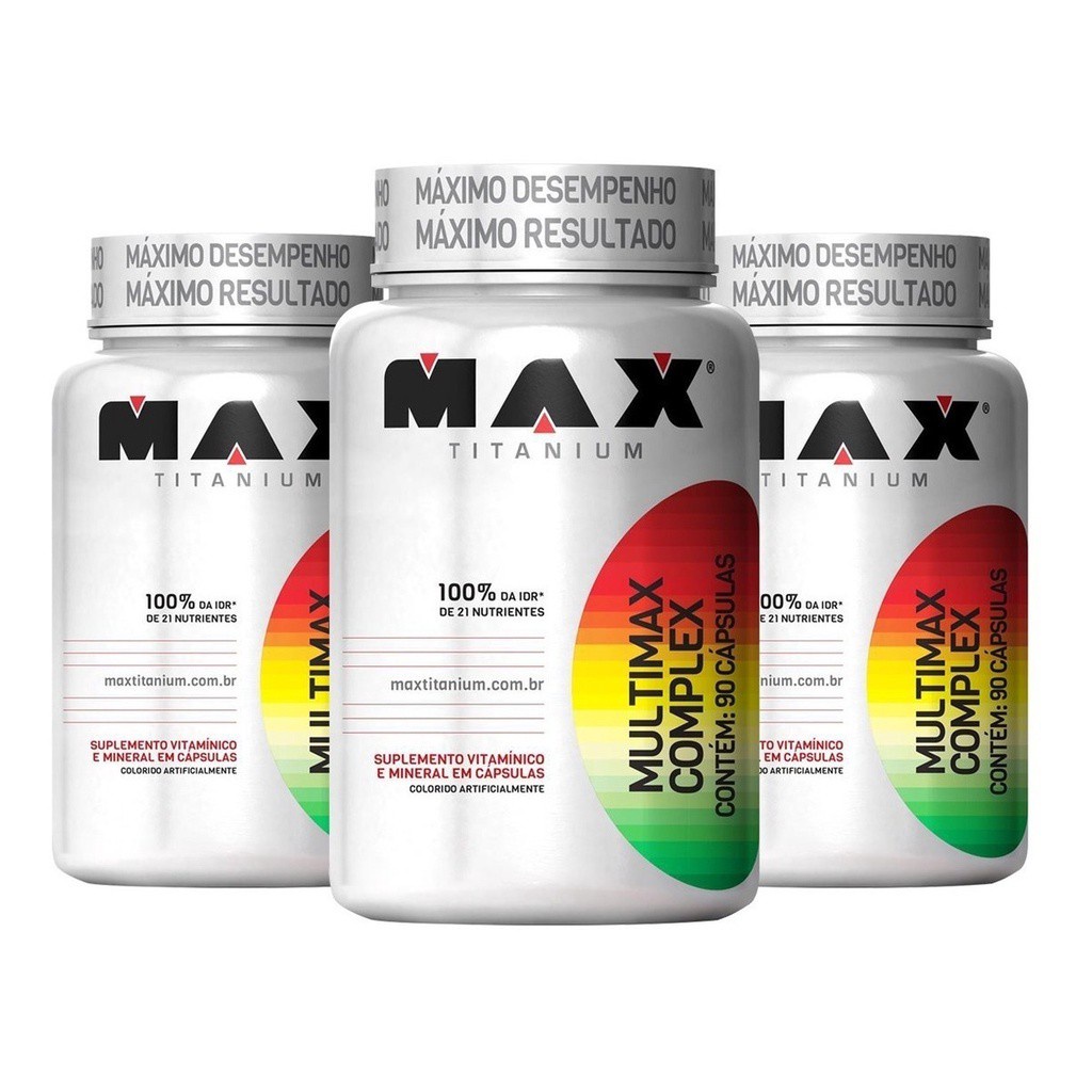 Kit 3x Multimax Complex 90 Cápsulas Max Titanium | Shopee Brasil