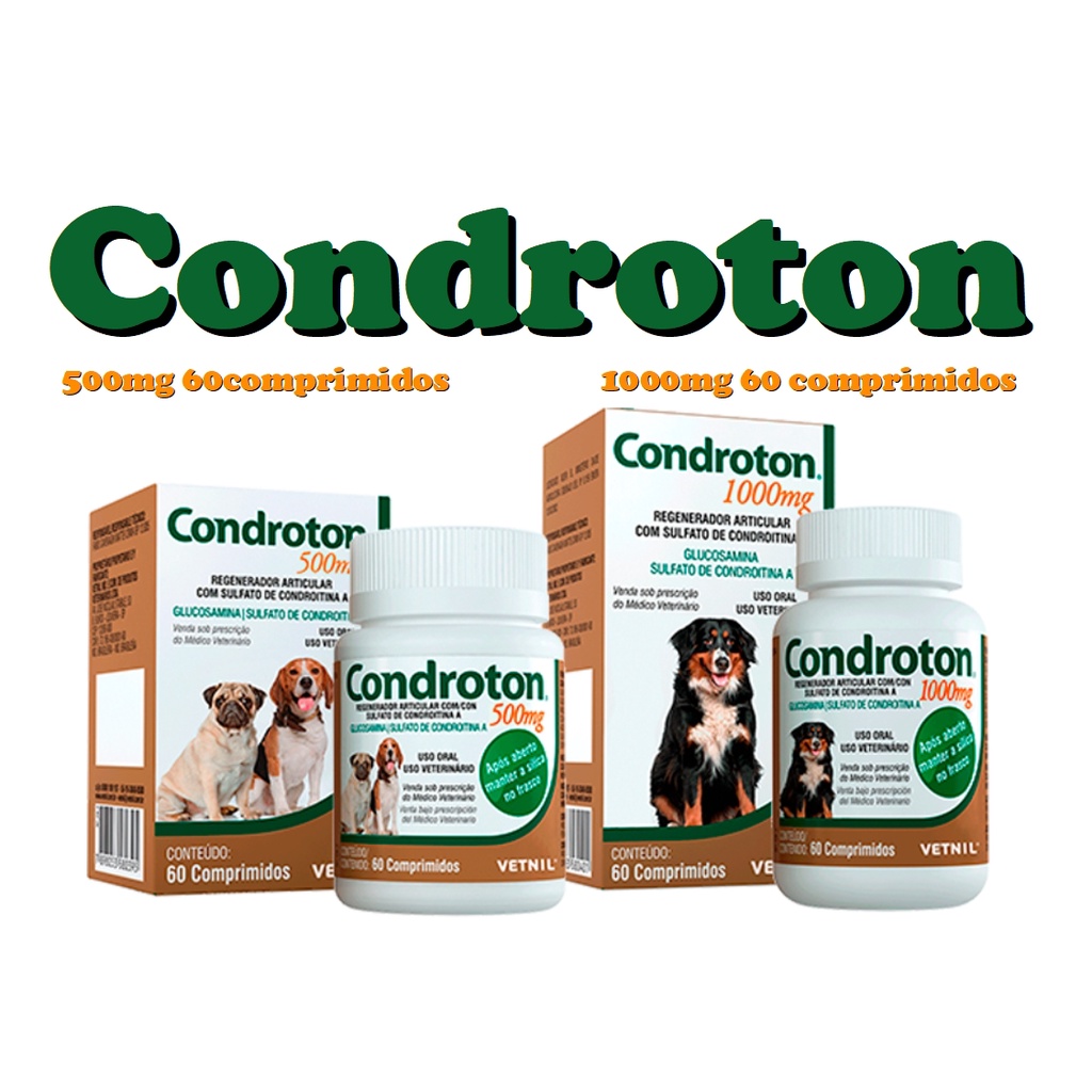 Suplemento Vitamínico - Condroton 500mg - 1000mg - Condroitina A e ...