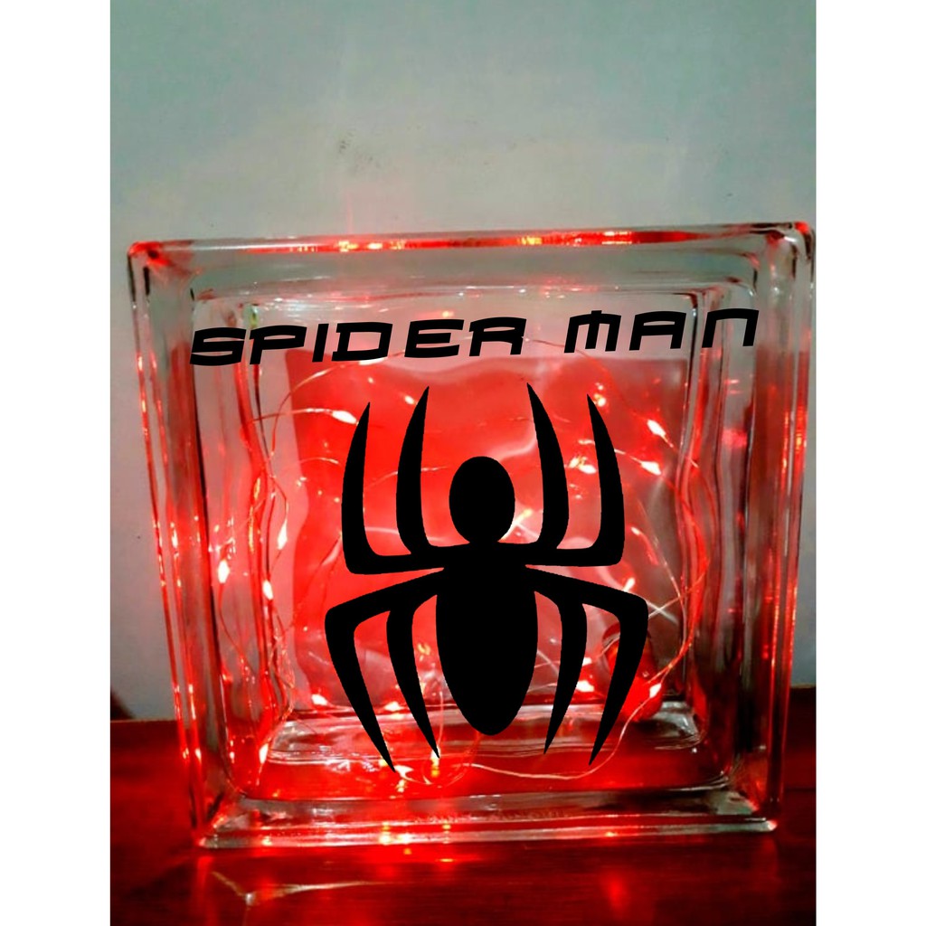 Luminária Spider Man de bloco de vidro com luz de LED | Shopee Brasil