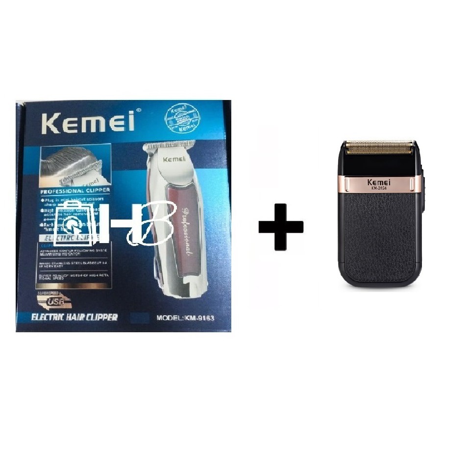 Maquina De Acabamento Profissional Km 9163 + Shaver kemei km 2024 | Shopee Brasil