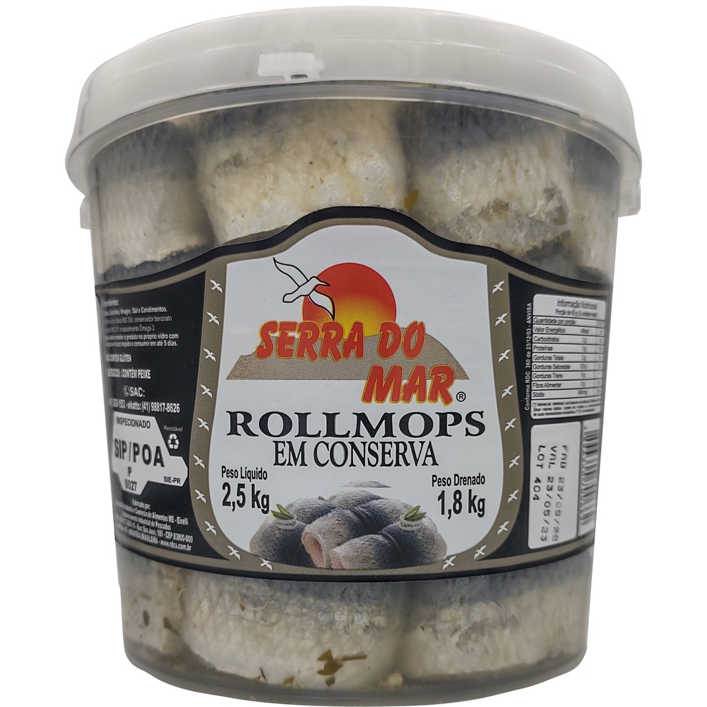 Rollmops em conserva 1,8kg - Serra do Mar | Shopee Brasil