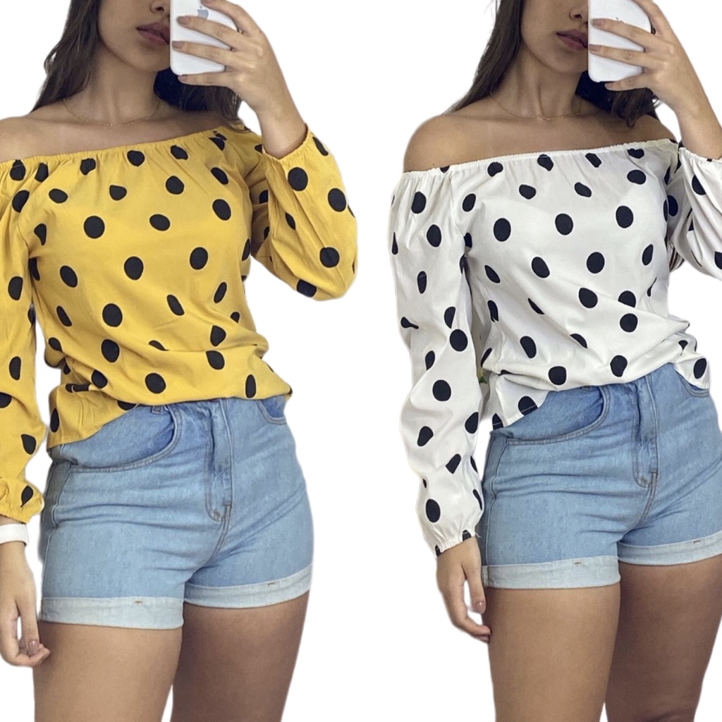 Camisa manga longa ciganinha elástico no ombro e no punho nova ...