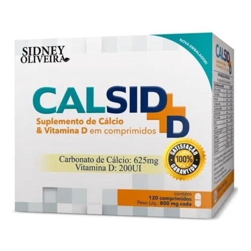 Cálcio Com Vitamina D Calsid D 120 Comprimidos Previne Osteoporose ...