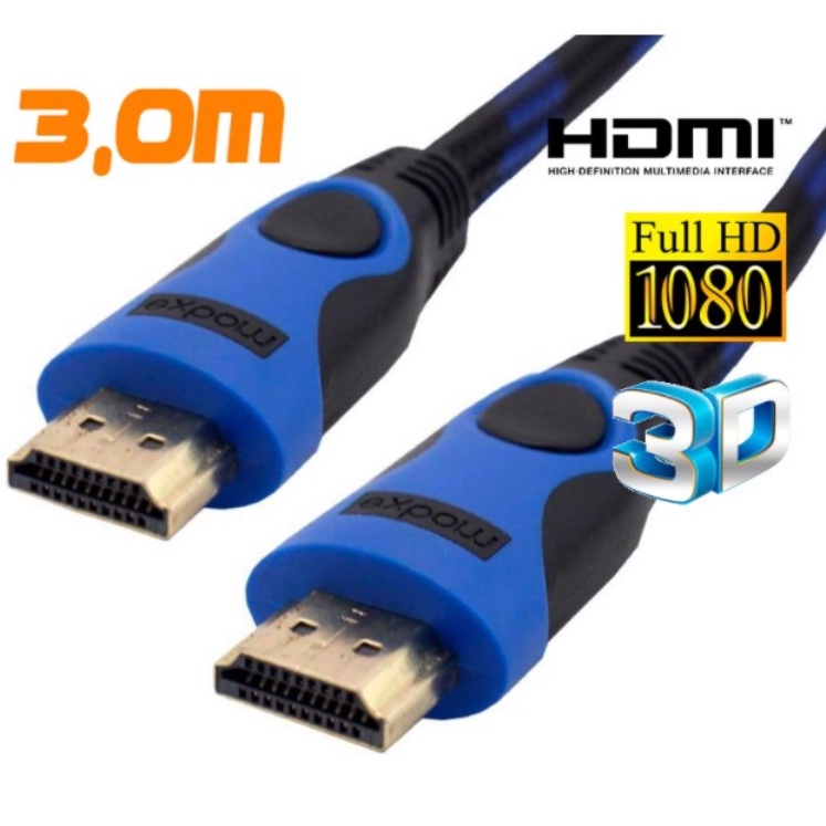 Cabo HDMI 3 Metros 2.0 Ultra HD 3d 4k Alta Resolucao Full Hd 1080p ...