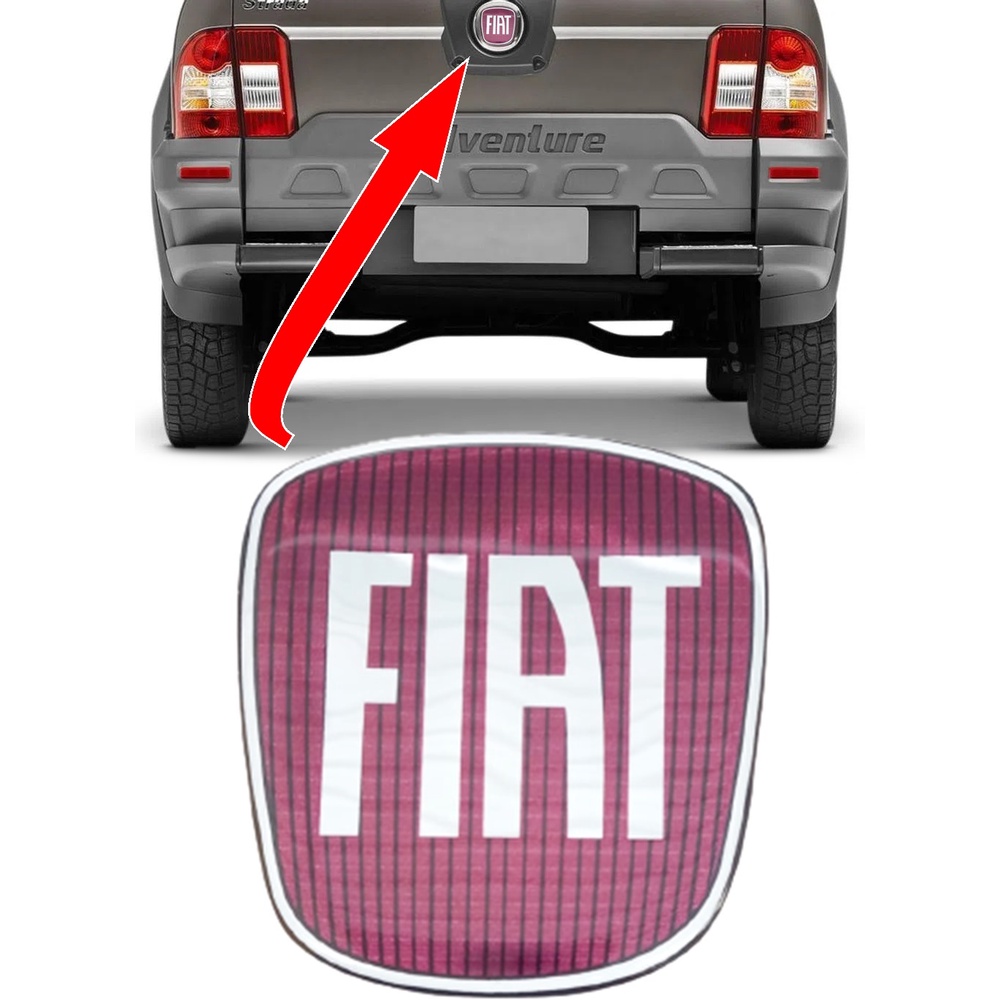 Emblema Logo Adesivo Fiat Resinado Tampa Traseira Fechadura Strada 2004 ...