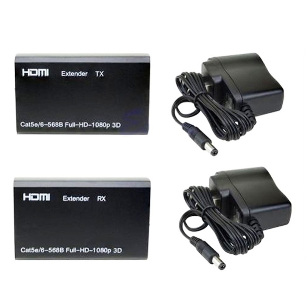 Extensor HDMI 60 Metros Adaptador X RJ45 Cat5/ Cat6 3D 1080P Bivolt ...