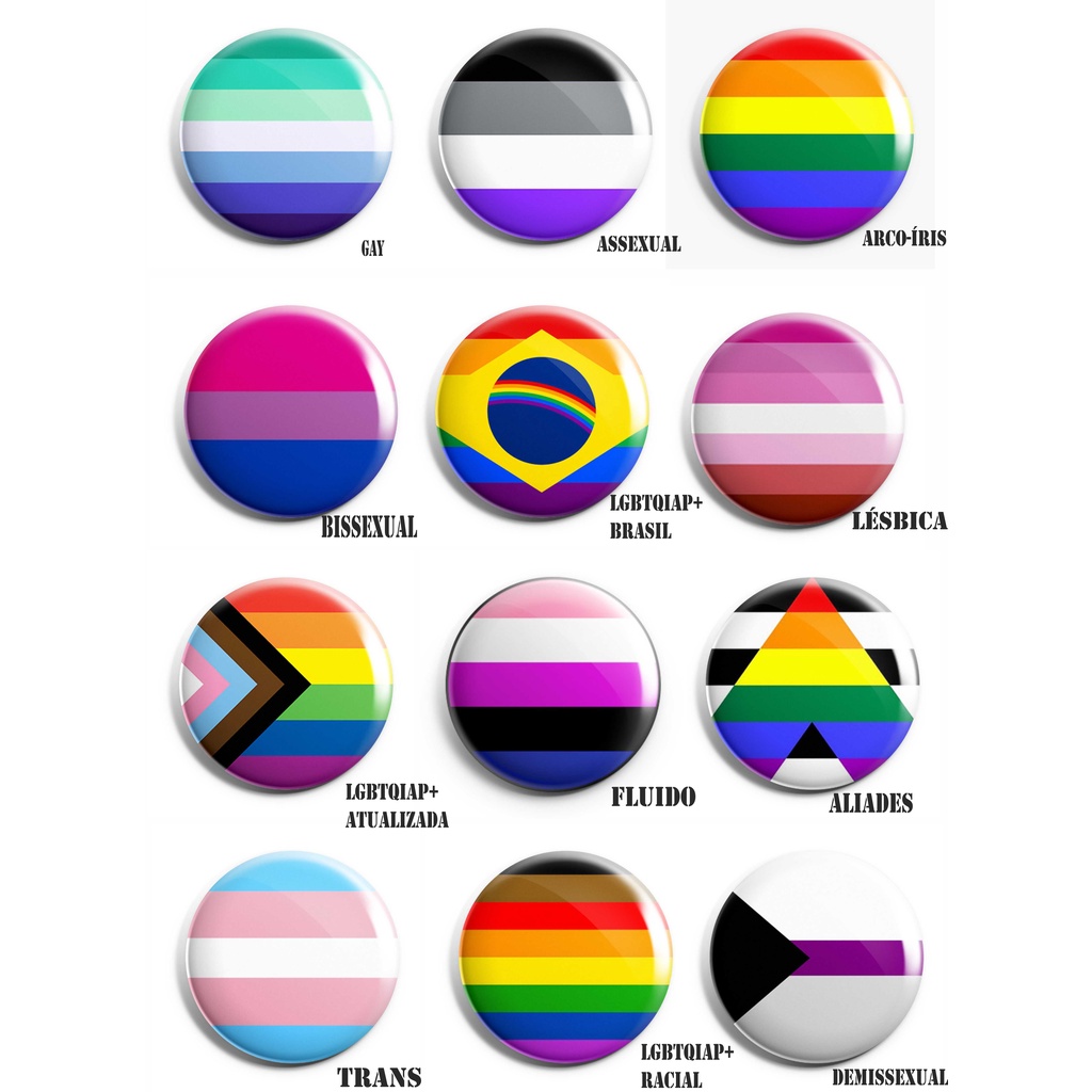Botom Personalizado LGBT 4,4cm Para Mochilas e Roupas 16 Modelos ...