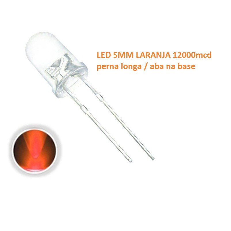 25 PEÇAS LED 5MM LARANJA 12000 MCD U-LIGHT LINDO BRILHO | Shopee Brasil