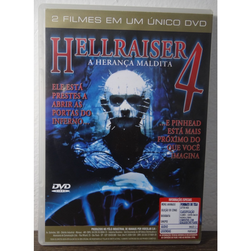 DVD Hellraiser 4 e Bruxa de Blair 2 - O livro das Sombras(Original ...