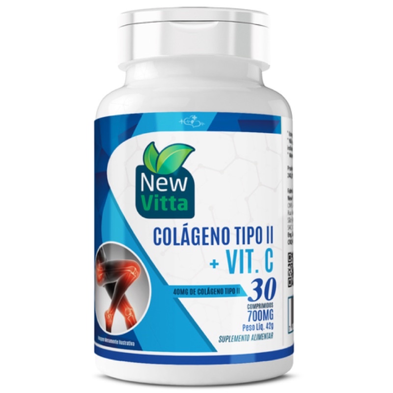 COLAGENO TIPO II + VIT C 700MG 30CPR NEW VITTA | Shopee Brasil