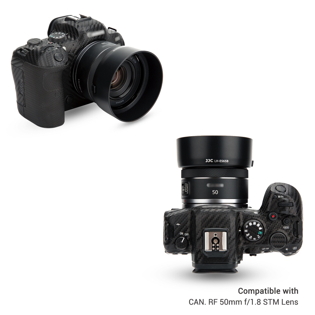 JJC ES-65B Lens Hood Parasol Capuz De Lente Reversível Dedicado À Canon RF 50mm F1.8 STM Na ...