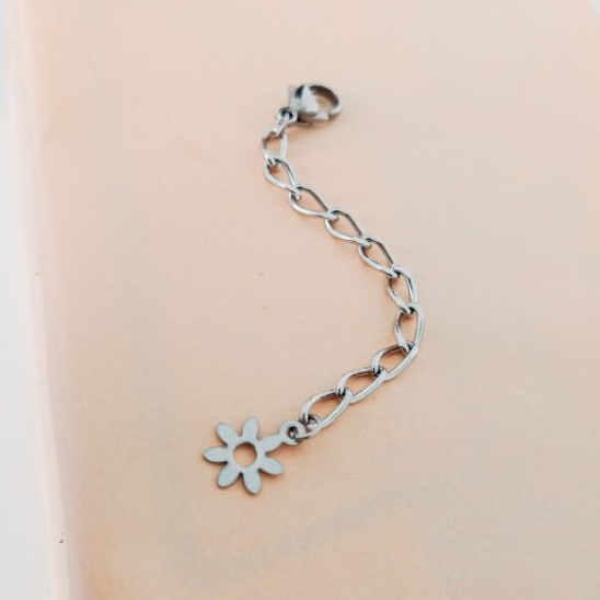 Extensor de colar prata em aço inox 5 cm | Shopee Brasil