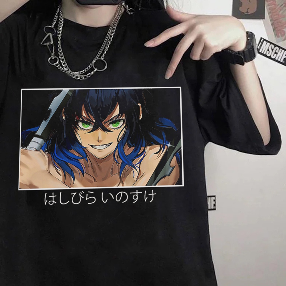 Camiseta ALGODÃO preta Anime Inosuke Hashibira Kimetsu no Yaiba Demon ...