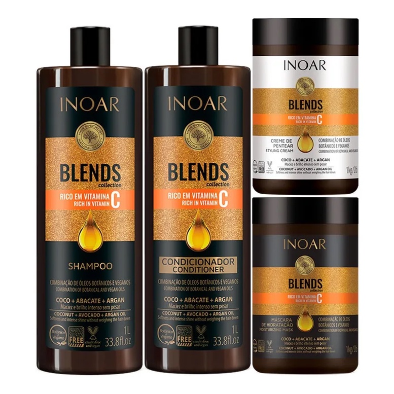 Kit Inoar Blends Vitamina C Tratamento Completo Vegano Cabelos ...