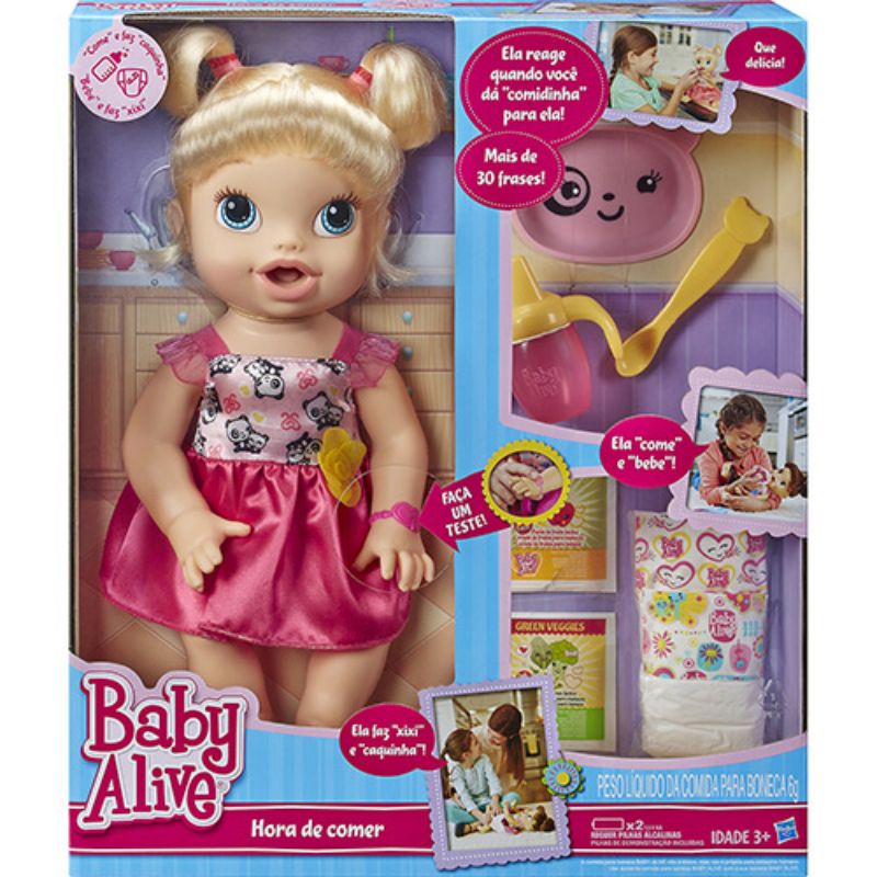 Boneca Baby Alive Hora de Comer Loira - Hasbro | Shopee Brasil
