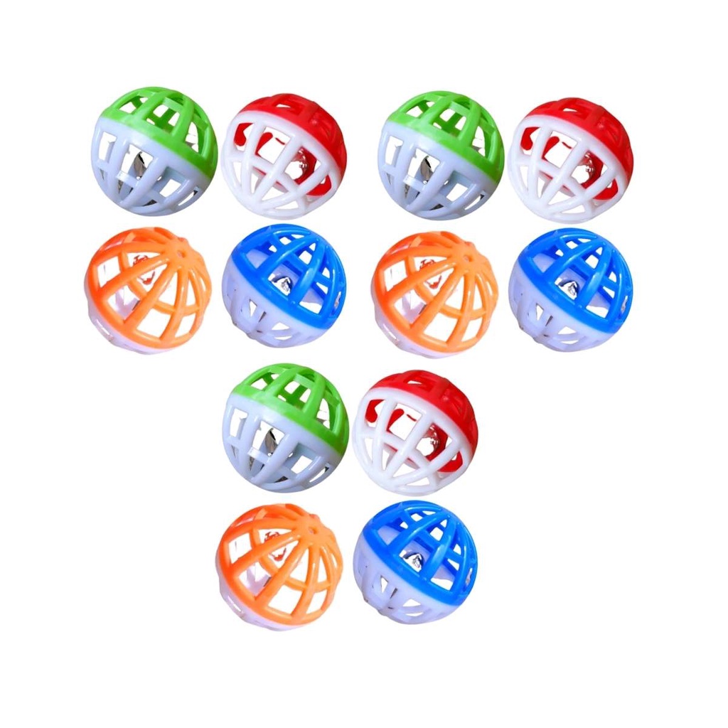 Brinquedo Gato Bolinha com Guizo Pet Antiestres Colorido 12u | Shopee ...