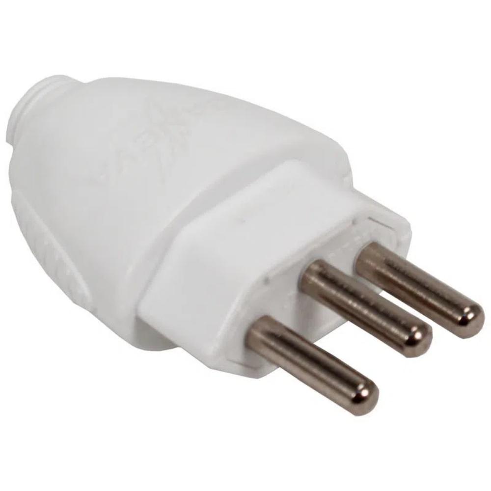 Plugue Macho 20A 2P+T Branco 1616 Daneva | Shopee Brasil