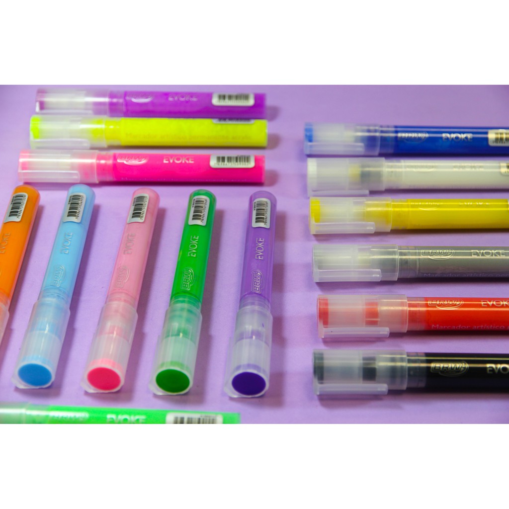 Marcador Artístico Permanente Evoke Acrylic cores diversas BRW | Shopee ...