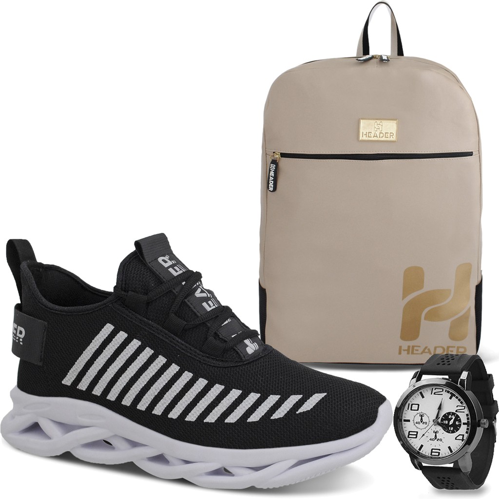Kit Tênis Masculino Header Infinite Lançamento + Mochila + Relógio ...