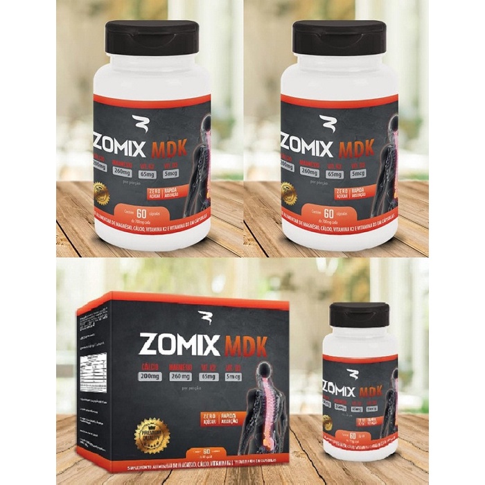 Zomix MDK suplemento alimentar com 60 capsulas 700mg cada Kit 3 ...